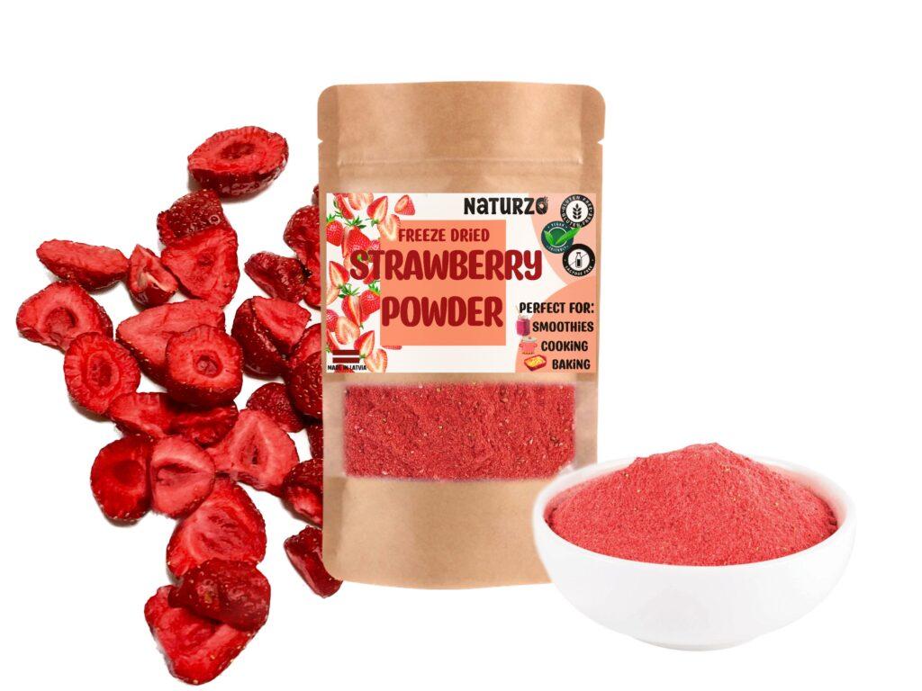 Freeze dried Strawberry powder • naturzo.com